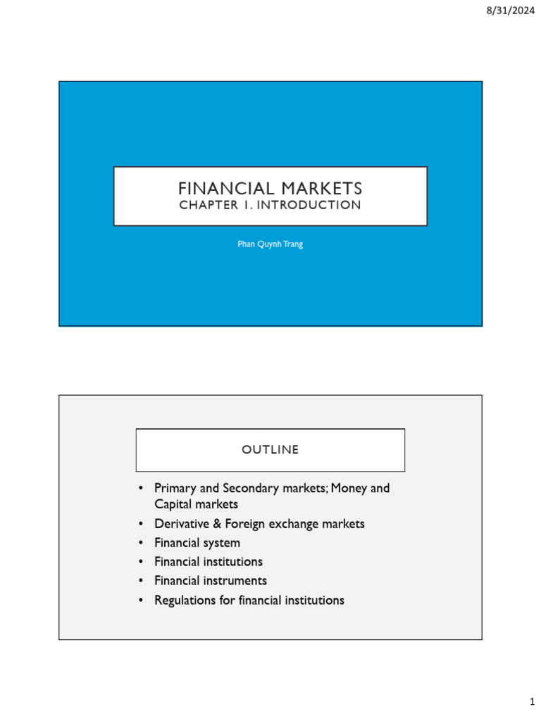 LMS_FM_Chap1_Overview (2) | PDF | Financial Risk | Derivative (Finance)