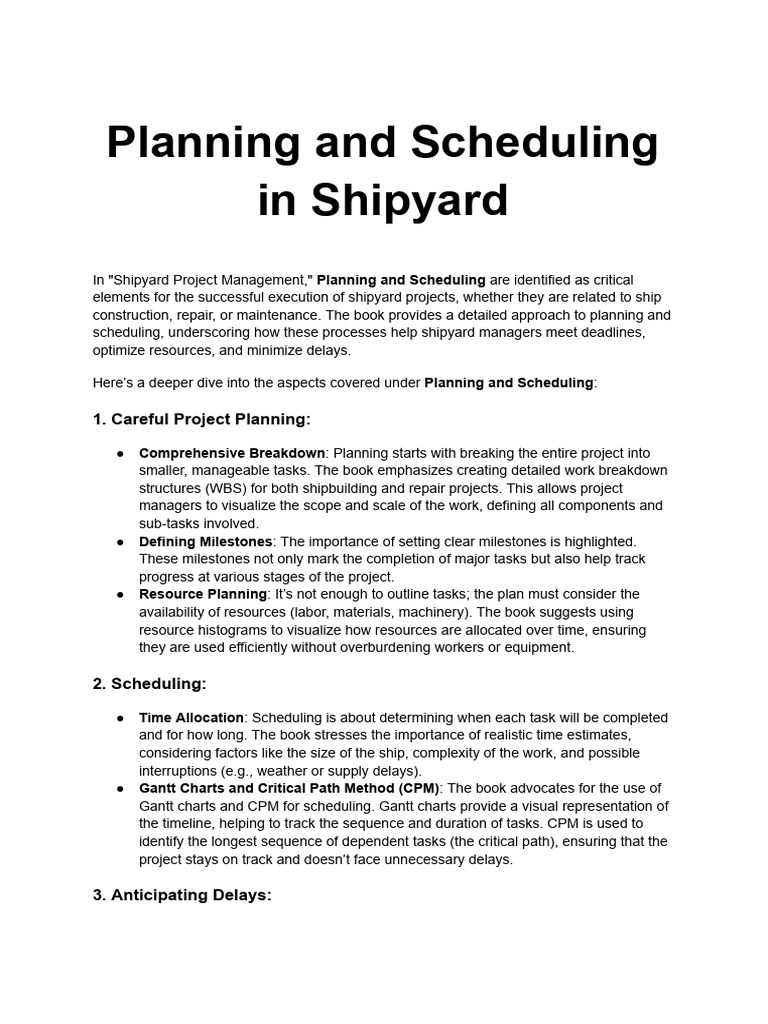 Planning and Scheduling in Shipyard | PDF | Project Management | Business