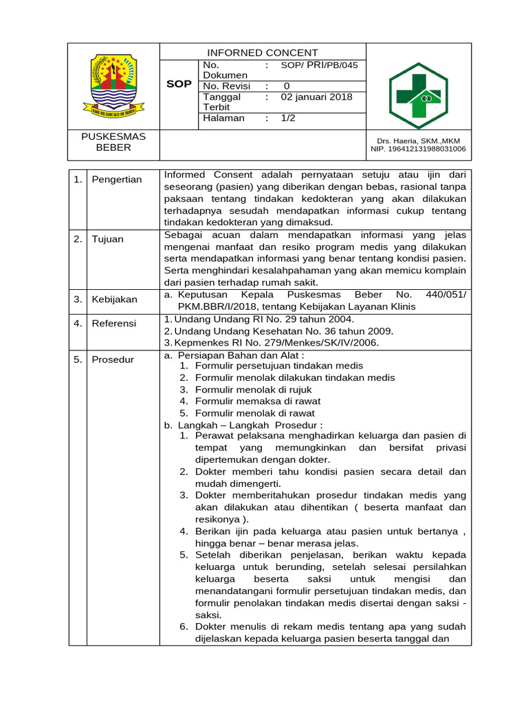 003 Informed Concent Rawat Inap | PDF