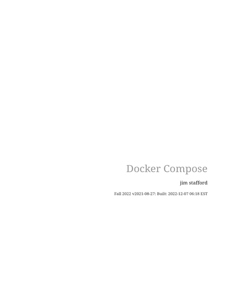 Best Docker document for Docker | PDF | Postgre Sql | Databases