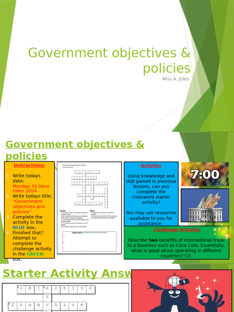 Government Objectives & Policies | PDF | Taxes | Policy