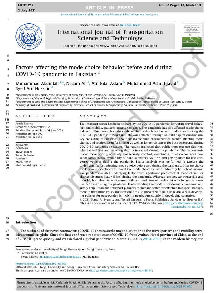 13-IJ of Transportation Science & Technology | PDF | Public Transport ...