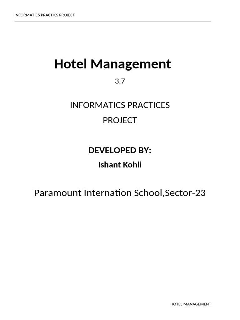Hotel Management | PDF | Computer Engineering | Software