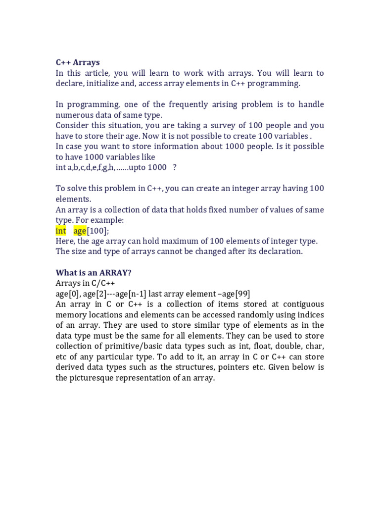 Arrays | PDF | Data Type | C (Programming Language)