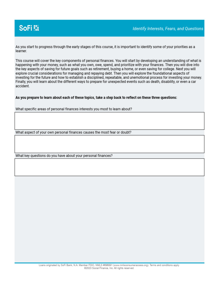 Identify Interests, Fears, and Questions | PDF