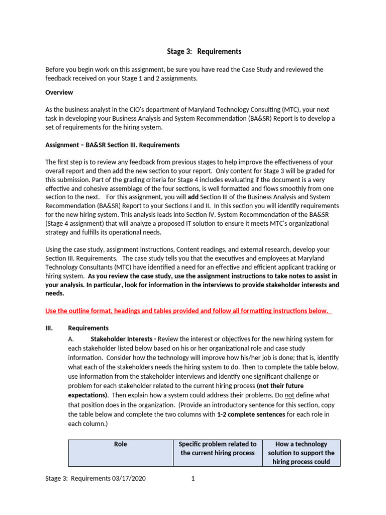 Stage 3 - Business Analysis and System Recommendation | PDF | Business ...