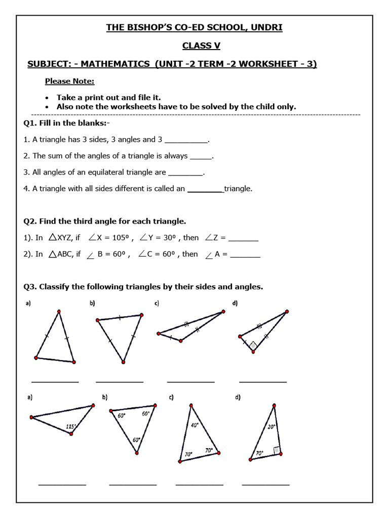 12112024060046triangles Revision Worksheet | PDF