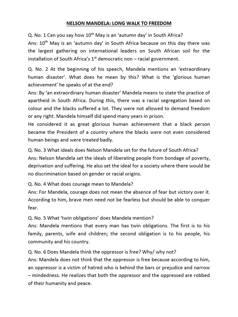 NELSON MANDELA Long Walk to Freedom | PDF