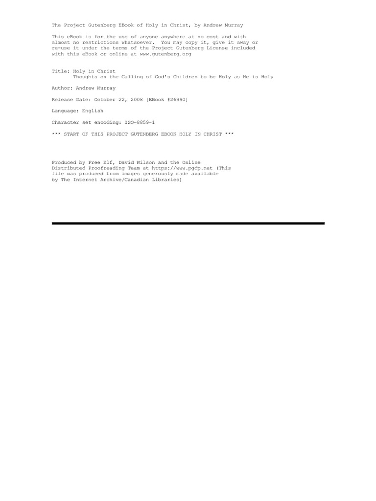 Holy in Christ by Andrew Murray - PDF Room | PDF | Thou | Jesus
