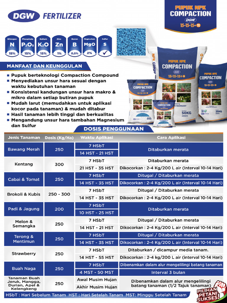 02 BROSUR NPK COMPACTION DGW 15-15-15-TE - DGW Fertilizer | PDF