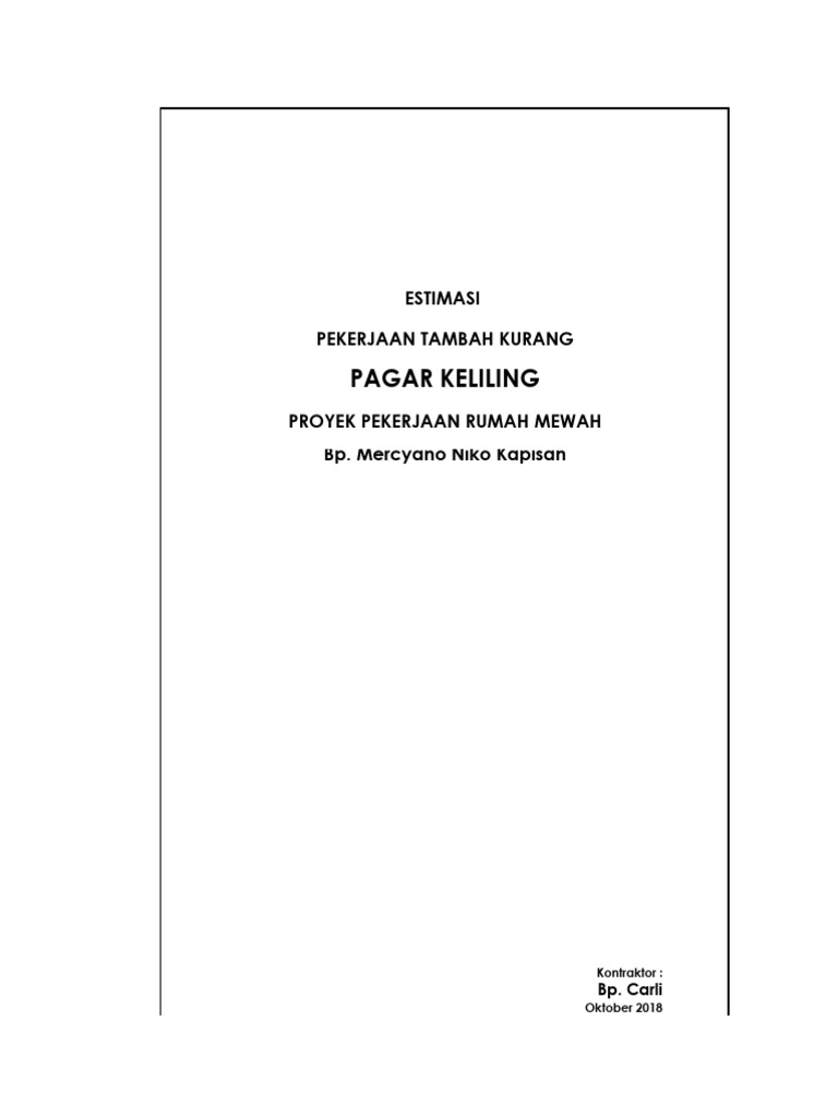 RAB Pagar Keliling | PDF