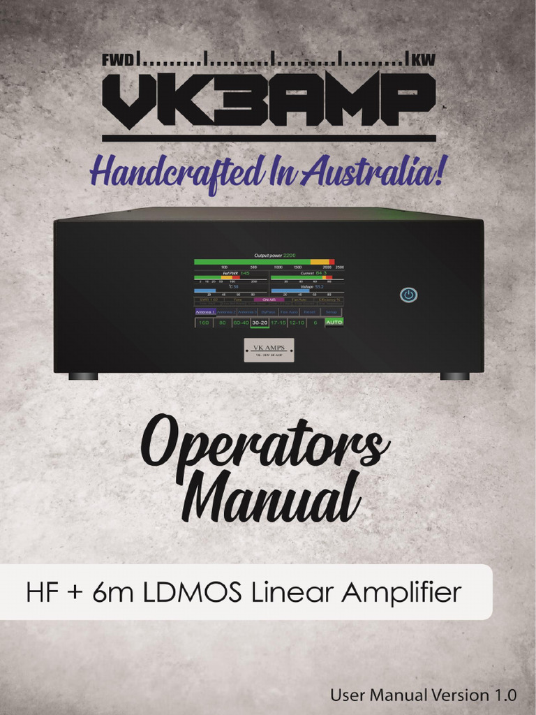 VK3AMP User Manual v1.00 | PDF | Amplifier | Electricity