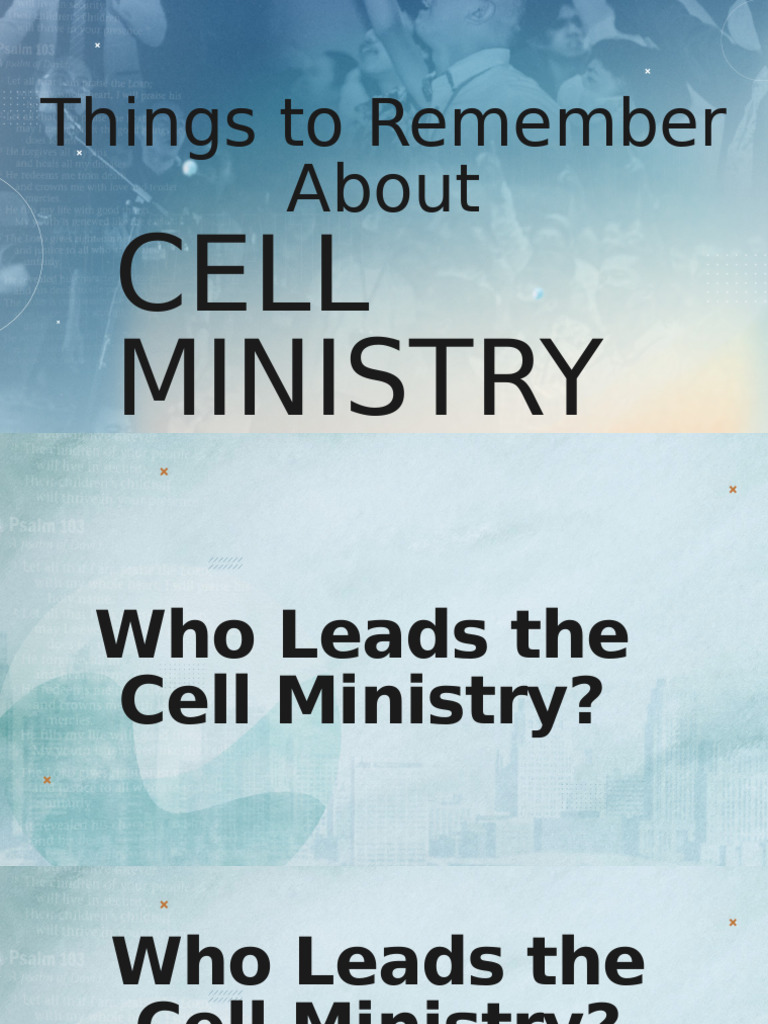 Things To Remember About Cell Ministry | PDF | Disciple (Christianity ...