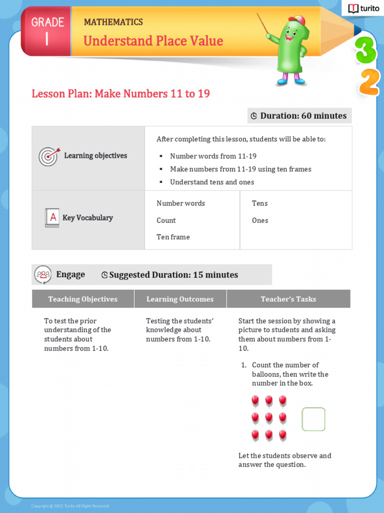 LP - Make Numbers 11 To 19 | PDF | Teachers | Learning