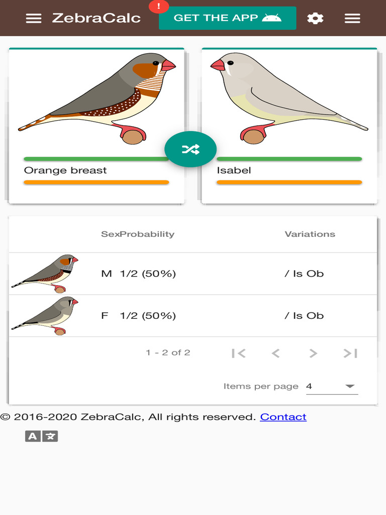 ZebraCalc Zebra Finch Genetic Calculator | PDF