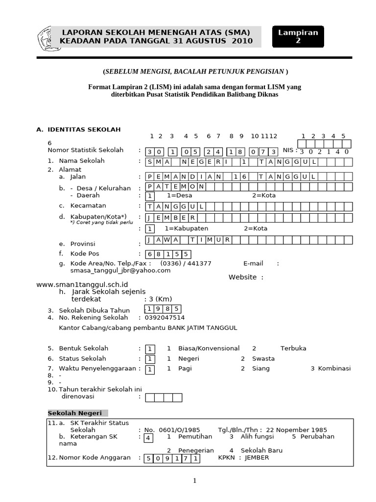 Format Lism Baru 2010 | PDF