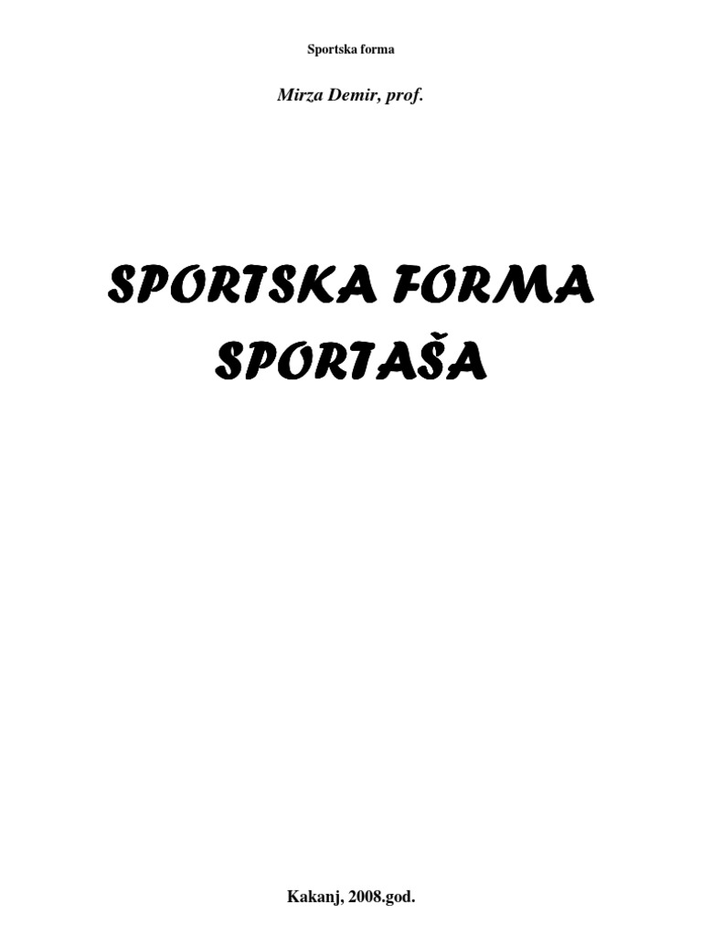 Sportska Forma - Mirza Demir | PDF