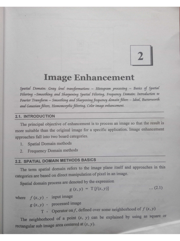 Image Processing Unit 2 | PDF