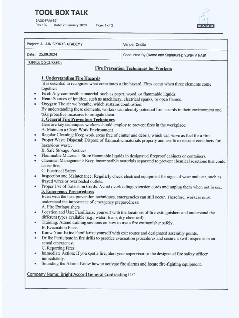 Incident Report Tool Box Talk | PDF