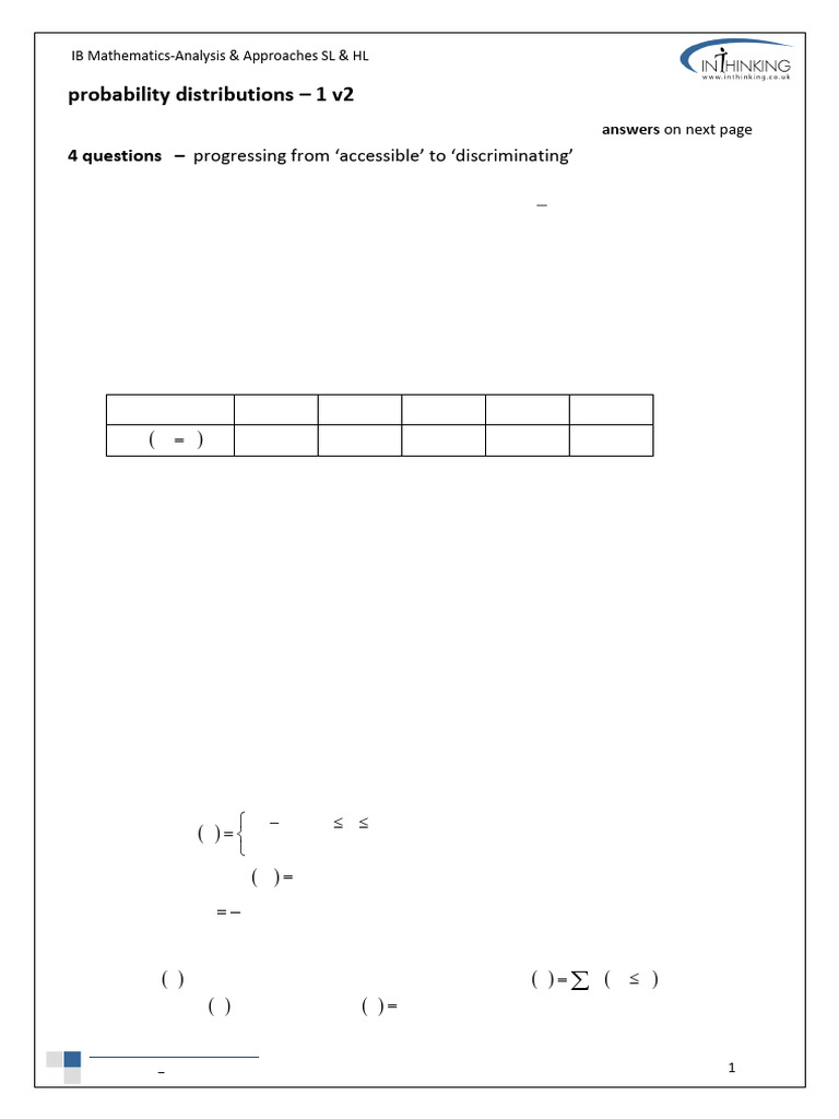 IB Math Probability Distributions Guide | PDF | Probability Distribution | Expected Value