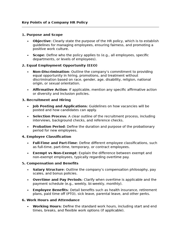 Key Point of Policy | PDF | Employment | Recruitment