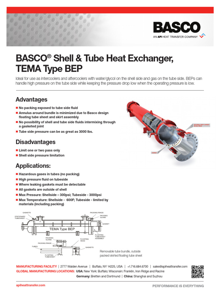 BASCO Shell and Tube Type BEP | PDF | Temperature | Thermodynamics
