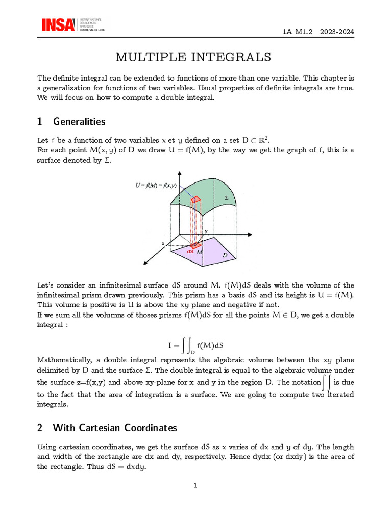 Double IntegralsV2024 | PDF | Integral | Function (Mathematics)
