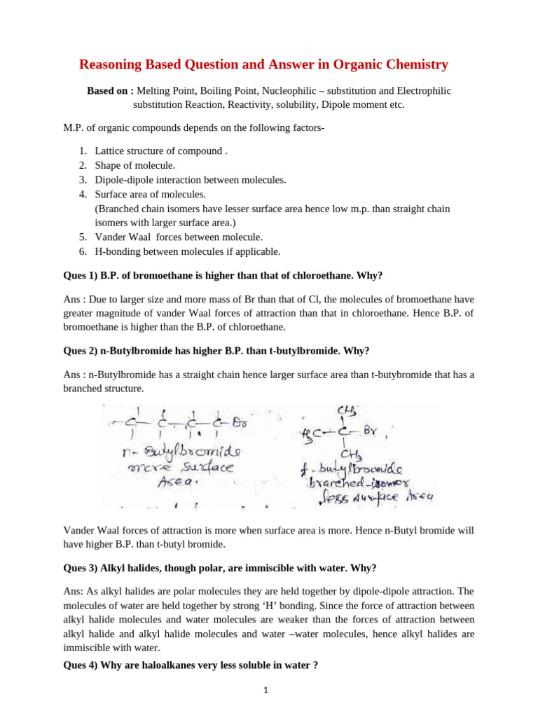reasoning organic questions | PDF | Amine | Aldehyde