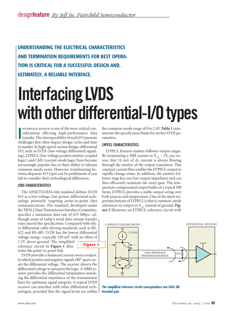 Interfacing Lvds and Lvpecl 1 | PDF | Electrical Engineering ...