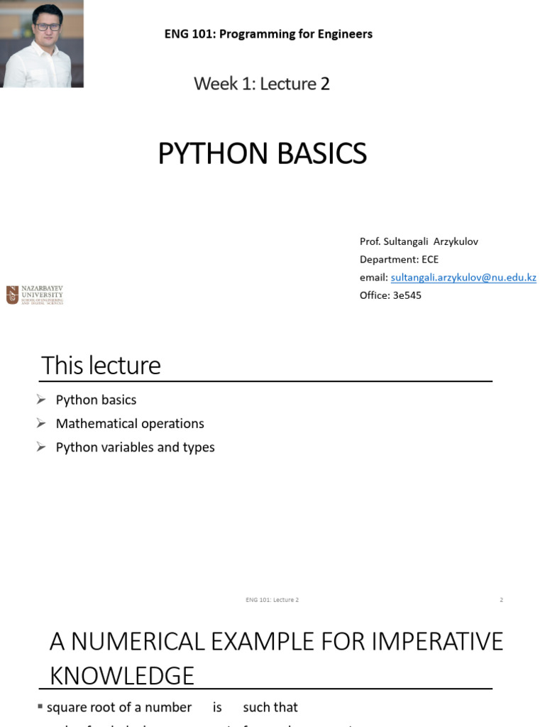 ENG101__Lec 2 | PDF | Computer Program | Programming