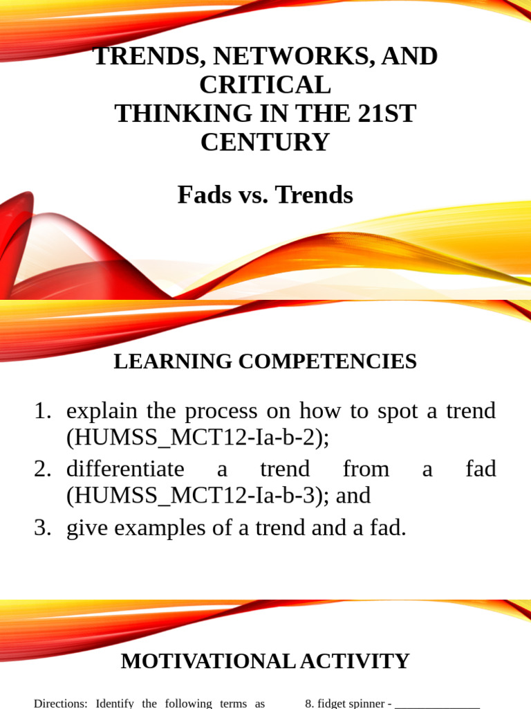 TREND VS FAD Competency 2 and 3 | PDF | Cost Of Living