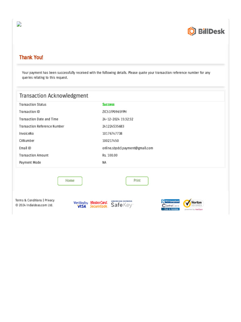BillDesk Payment Gateway - GGD | PDF
