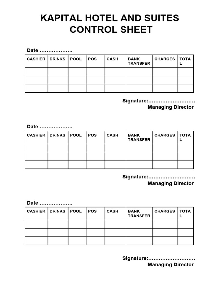 Control Sheet PDF | PDF