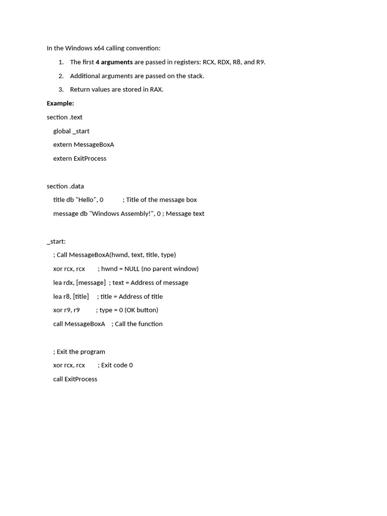 Calling Conventions | PDF