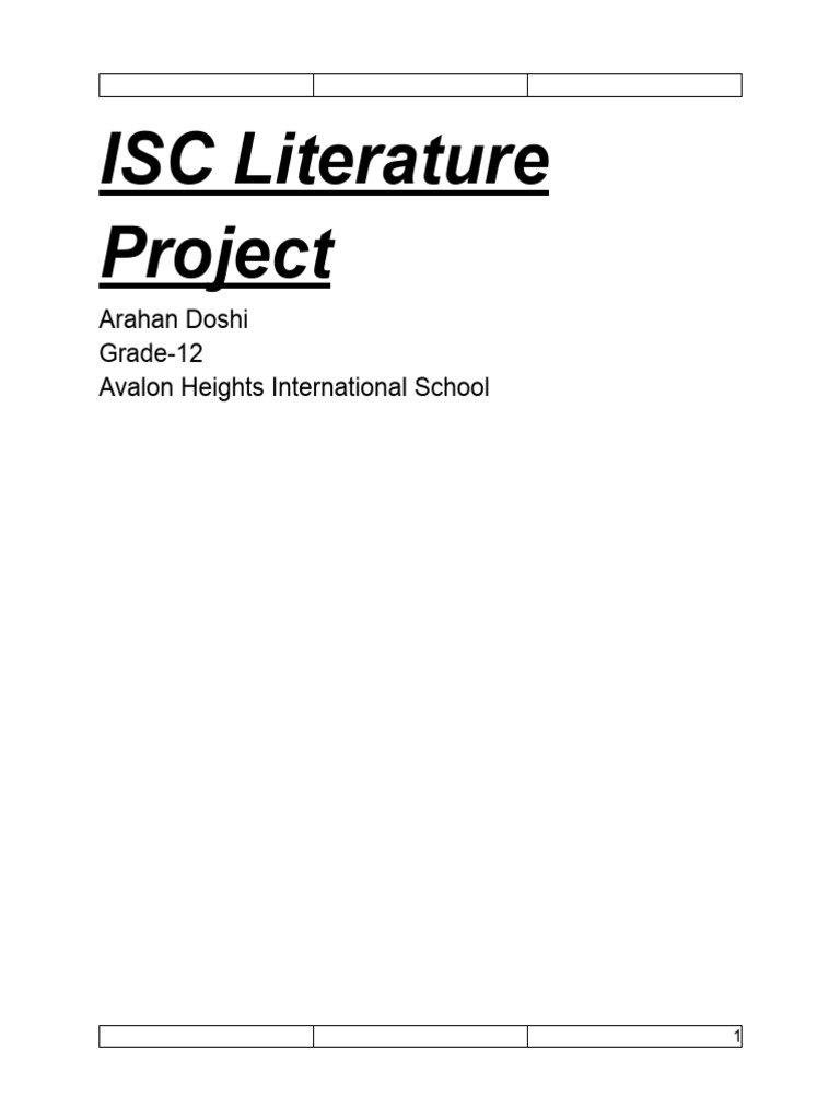 ISC Literature Project Arahan Doshi | PDF | Macbeth