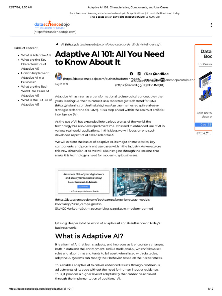 Adaptive AI 101 - Characteristics, Components, and Use Cases | PDF | Artificial Intelligence ...