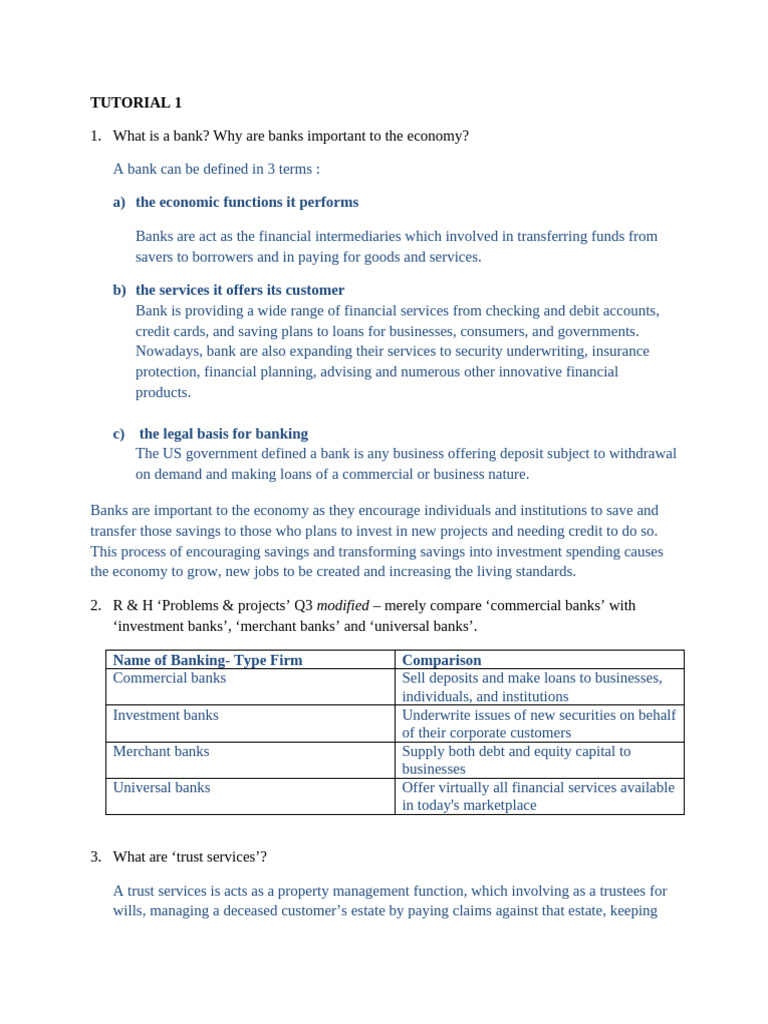tutorial 1_Intro | PDF | Banks | Loans