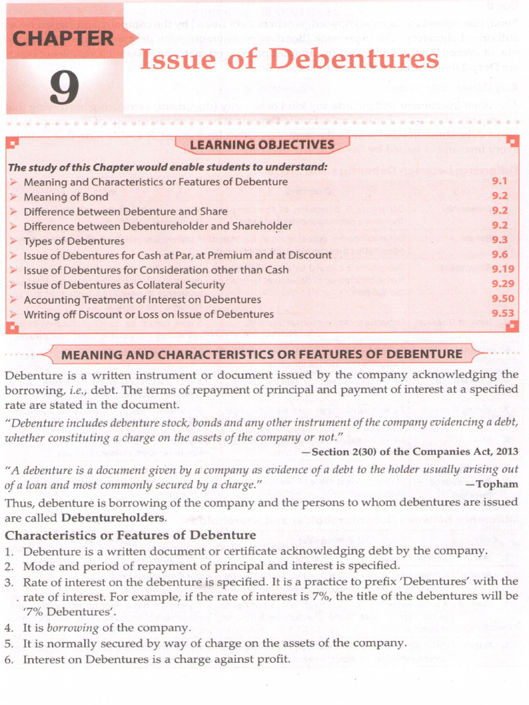 Chapter 9_Issue of Debentures | PDF