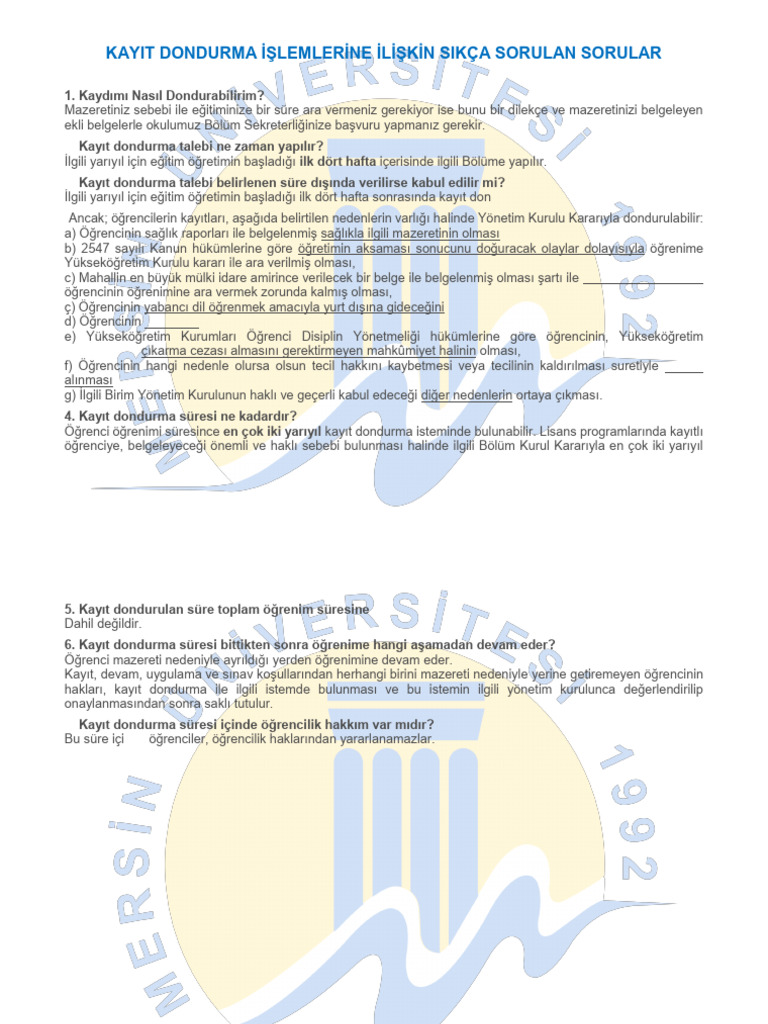 SSS Kayit Dondurma | PDF