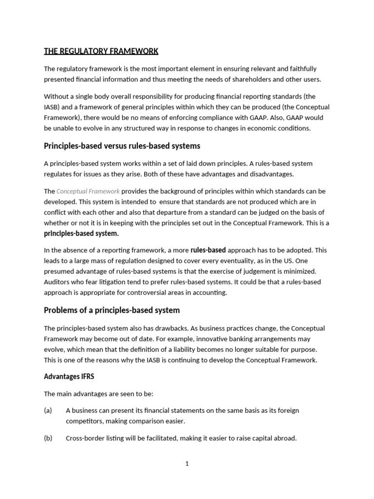 THE REGULATORY FRAMEWORK | PDF | International Financial Reporting Standards | Accounting
