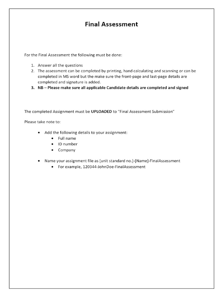 Final Assessment | PDF