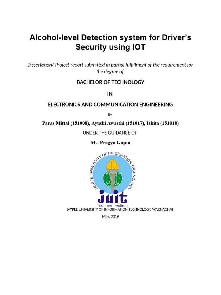 IoT-Based Driver Alcohol Detection System | PDF | Driving Under The ...