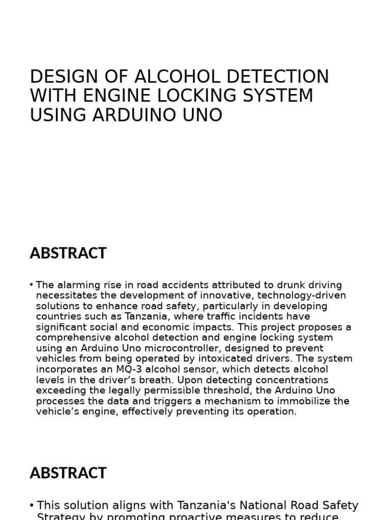 Arduino-Based Alcohol Detection System | PDF | Driving Under The ...