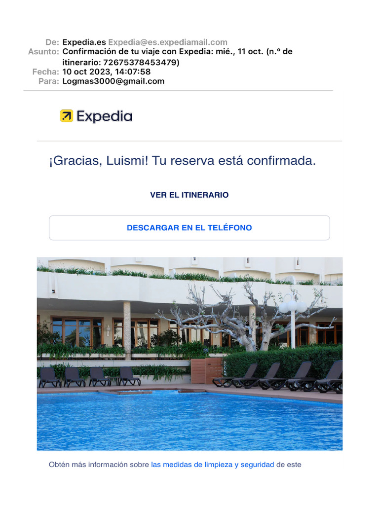 Reserva confirmada en Hotel Los Robles | PDF