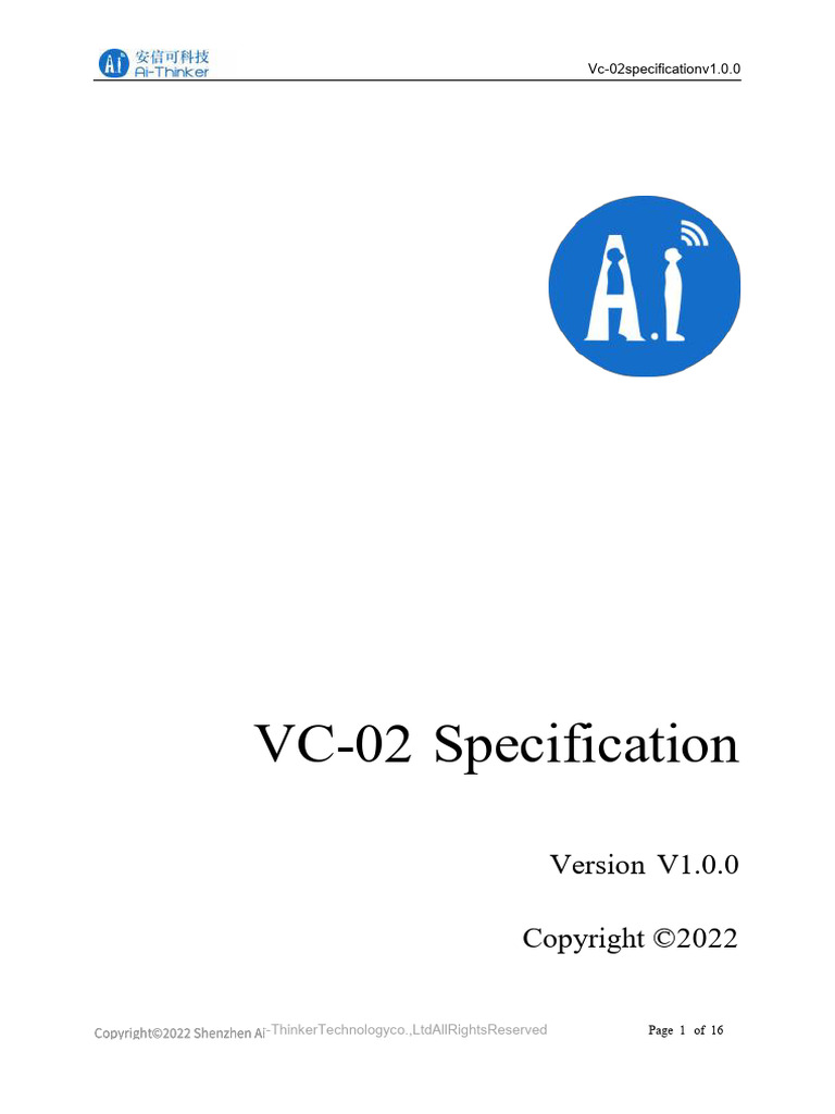 vc-02 v1.0.0 Specification 516 | PDF | Power Supply | Microphone