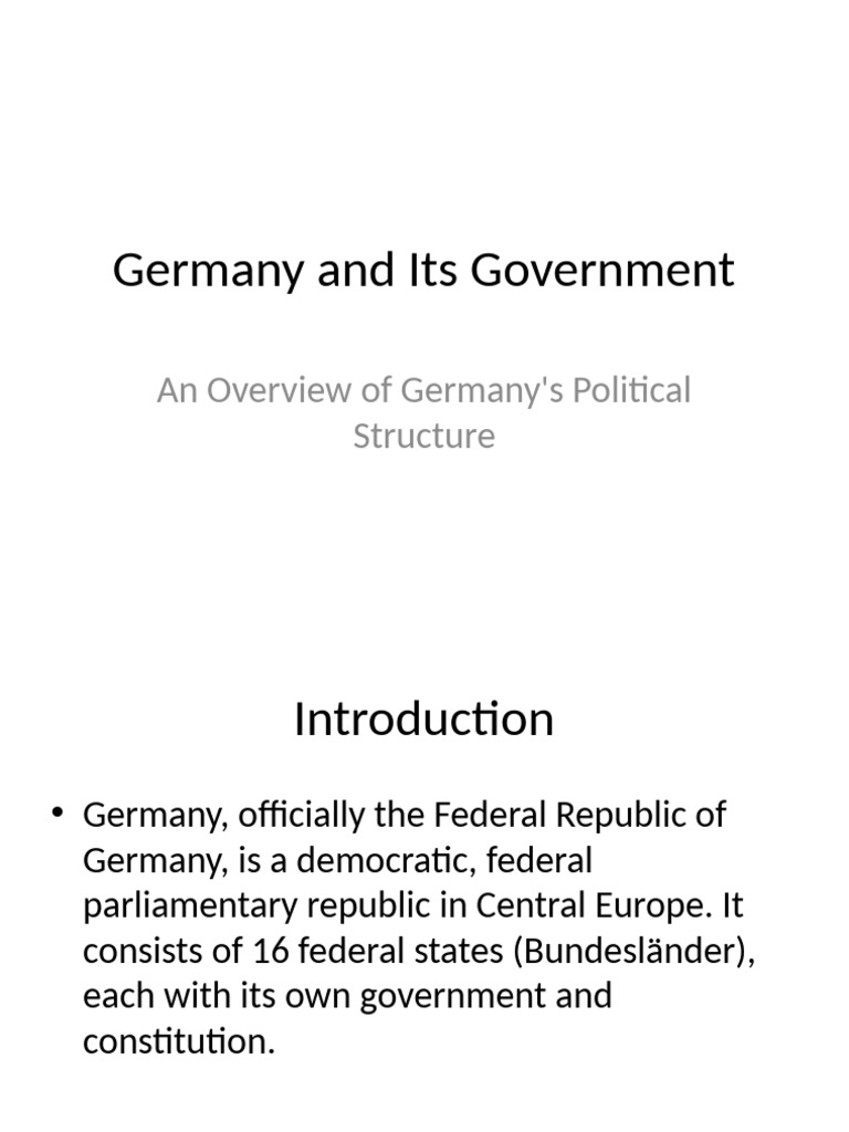 Germany and Its Government | PDF