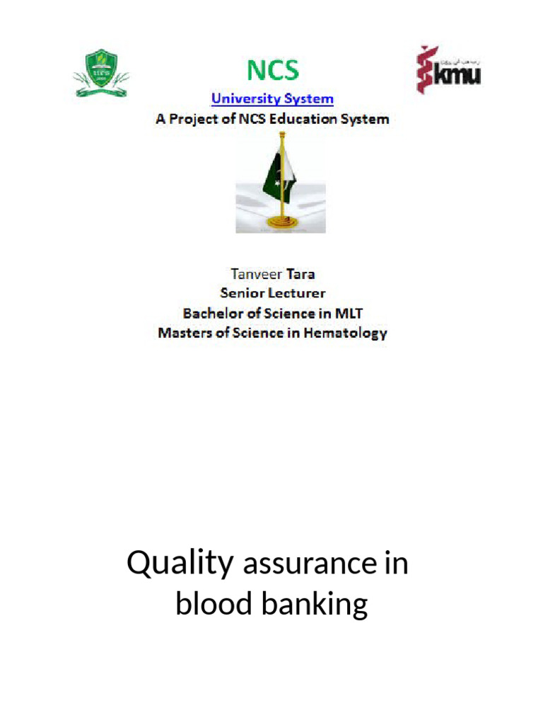 Blood Bank Quality Control Guidelines | PDF | Blood Donation | Platelet