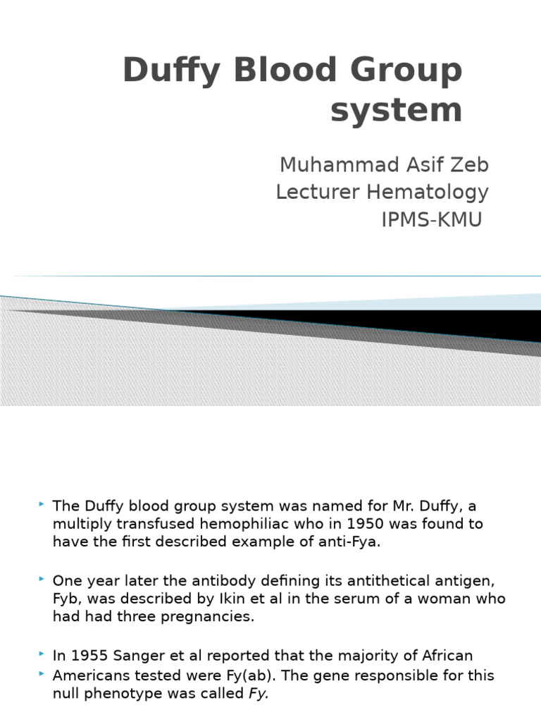 Duffy Blood Group System Overview | PDF | Blood Type | Immunology