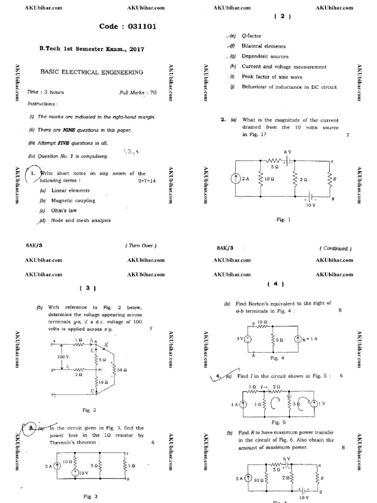 Pyq Bee 1-Sem-2017 | PDF