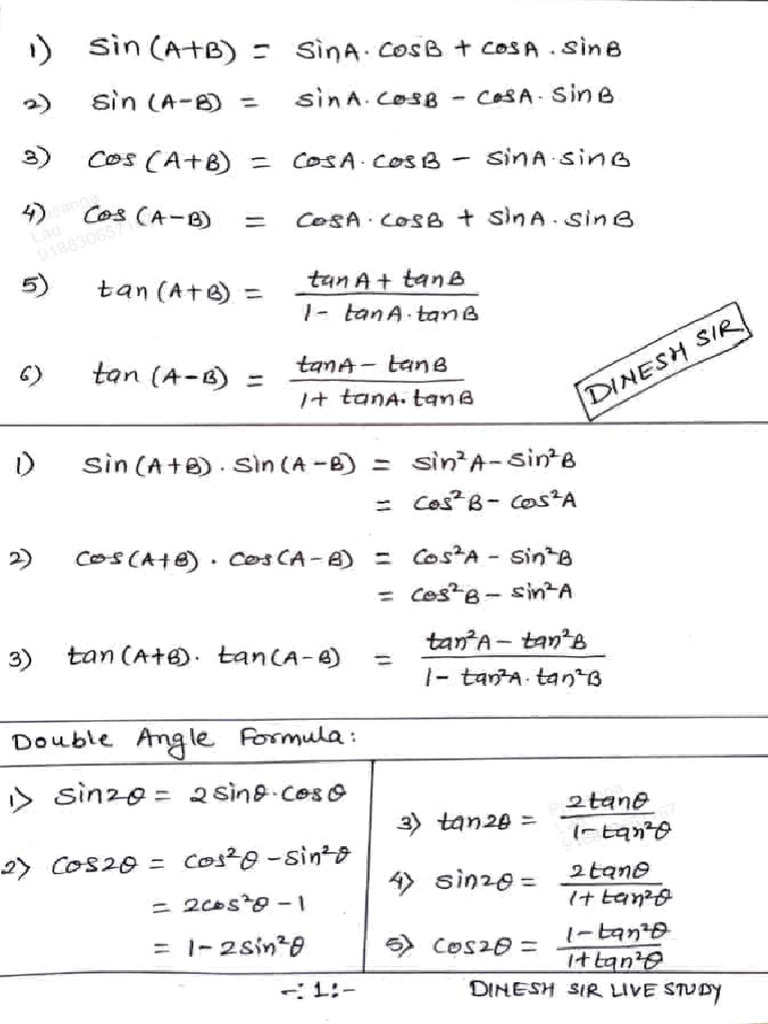 Straight Lines and Pair of Straight Lines , Line and Plane , Trigonometry | PDF